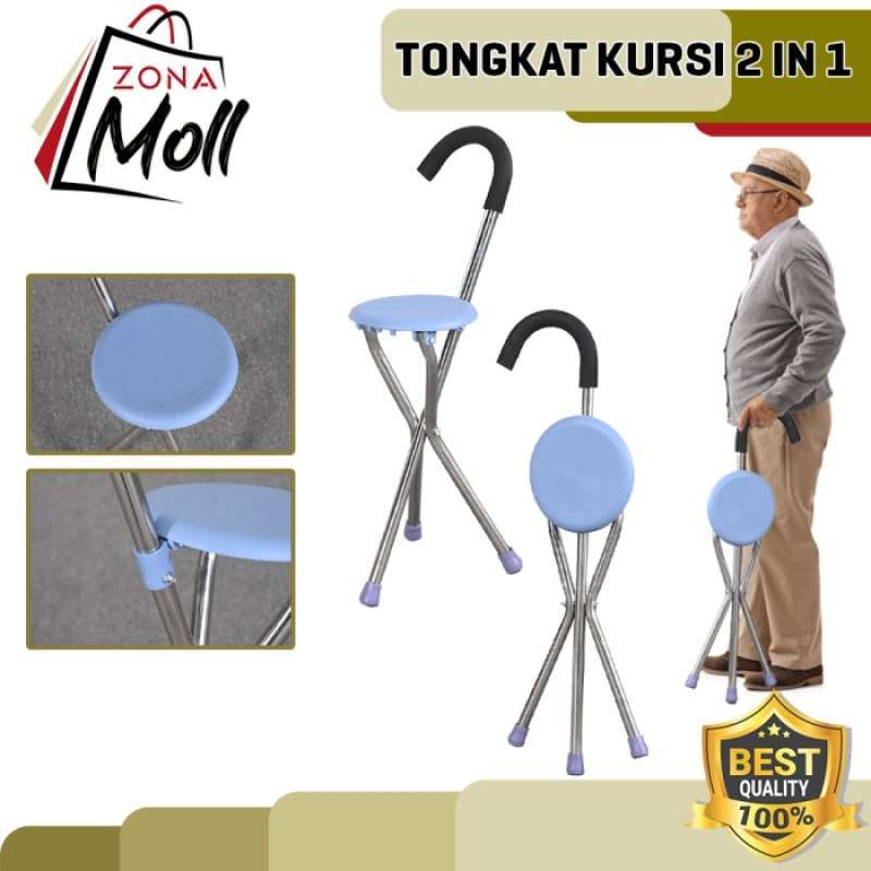 Promo TONGKAT KURSI DUDUK LIPAT FOLDABLE CANE CHAIR ALAT BANTU JALAN ...