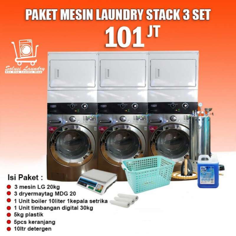 Promo Paket Mesin Laundry Stack 3set Diskon 16% Di Seller Mysolusilaundry Official Store ...