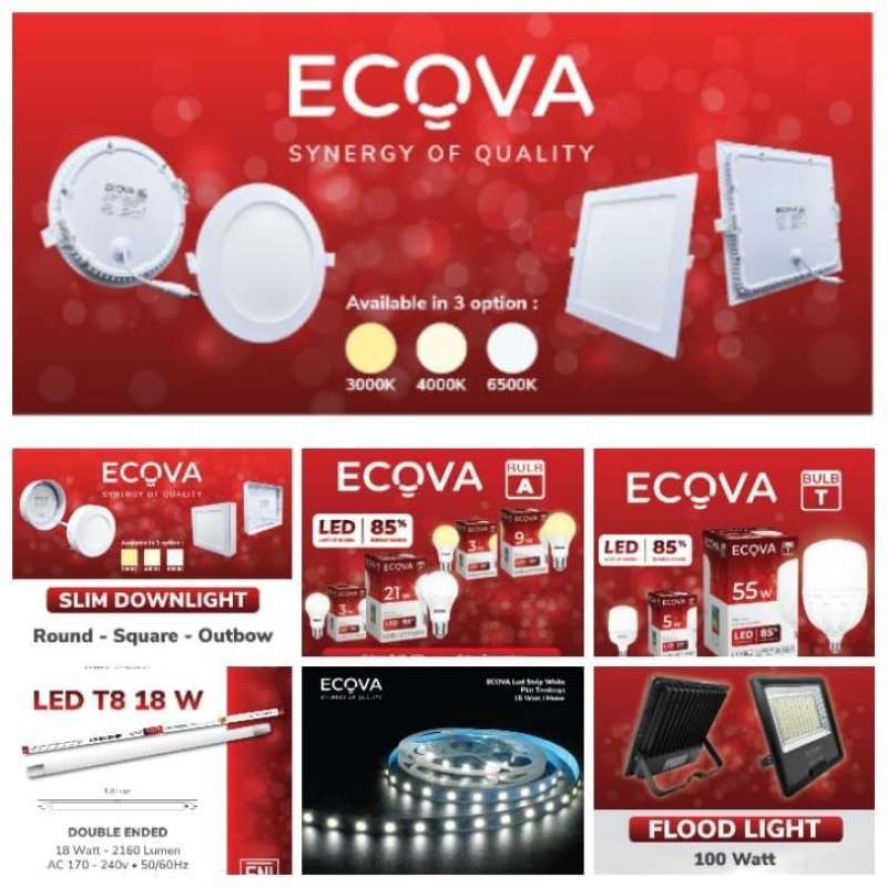 Jual Lampu Sorot Tembak Led Flood Light Ecova 50 Watt Di Seller Delight ...