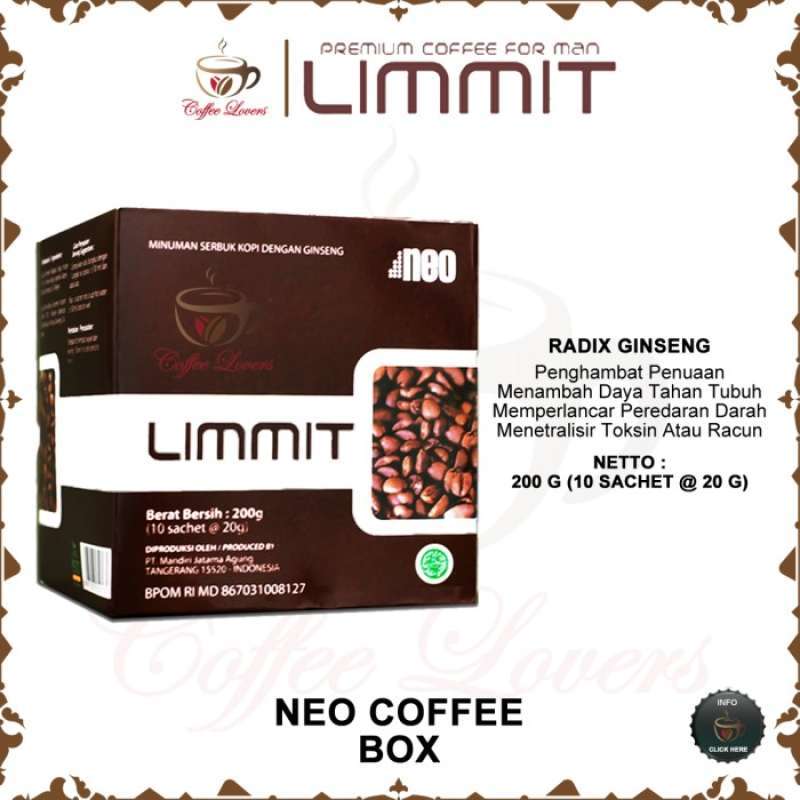Promo LIMMIT NEO 10 SACHET (BOX) - KOPI STAMINA PRIA Diskon 50% di ...