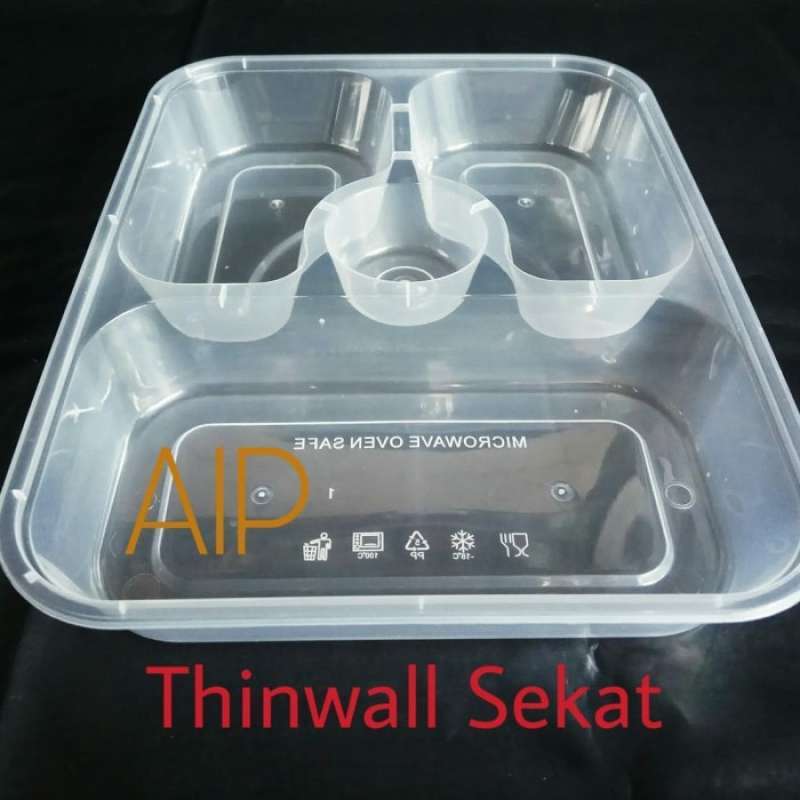 Jual Thinwall Sekat 4 Bento Sekat Food Container Box Makan Plastik Di ...
