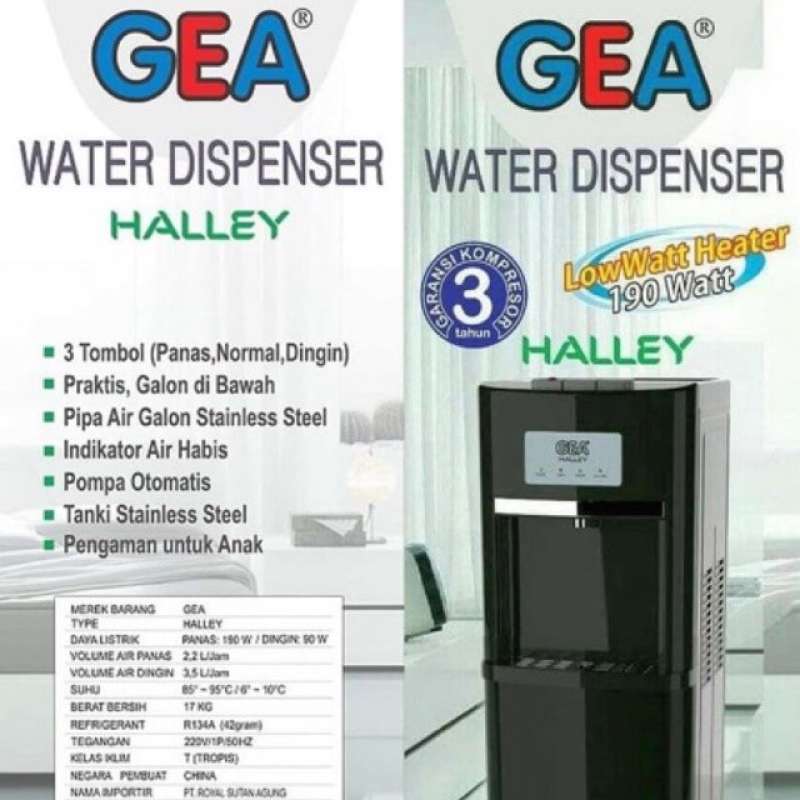 Promo Rsa Gea Halley Dispenser Galon Bawah Hot Cool Normal Low Watt ...