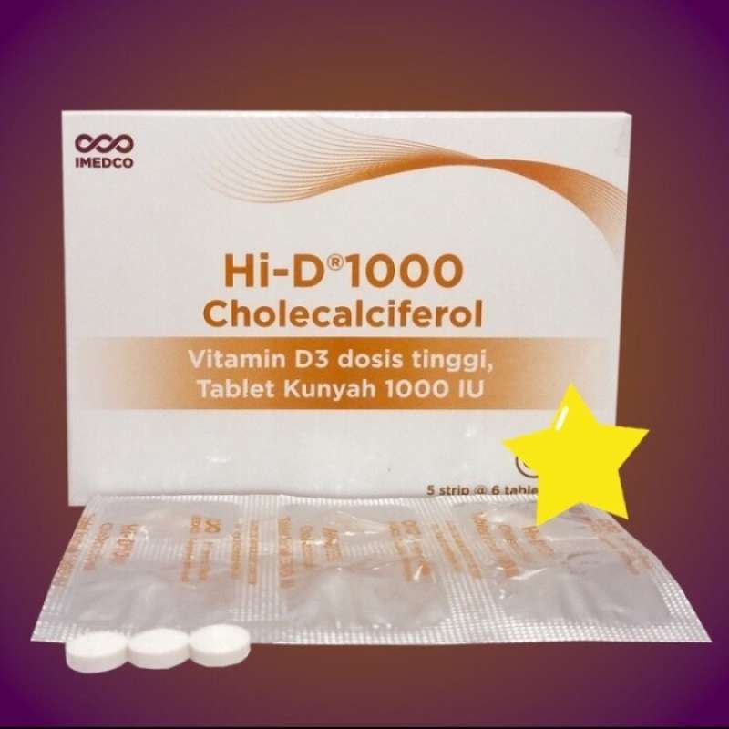 Jual Hi-D 1000 IU, Vit D3 Imedco isi 30 Tab kunyah di Seller Miyustore ...