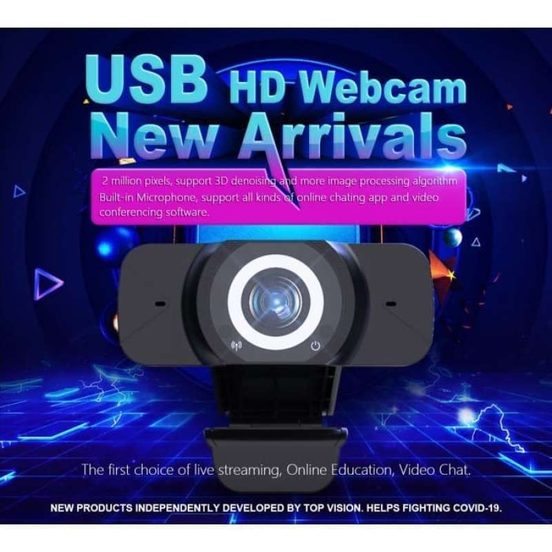 Promo Webcam 1080P Full Hd Pc Camera Video Live Streaming Zoom Meeting ...