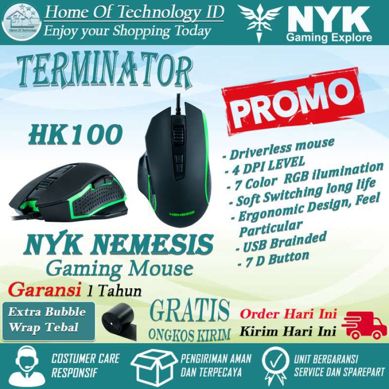 Promo Nyk Nemesis Mouse Gaming Hk100 Terminator 2400 Dpi Garansi 1 ...