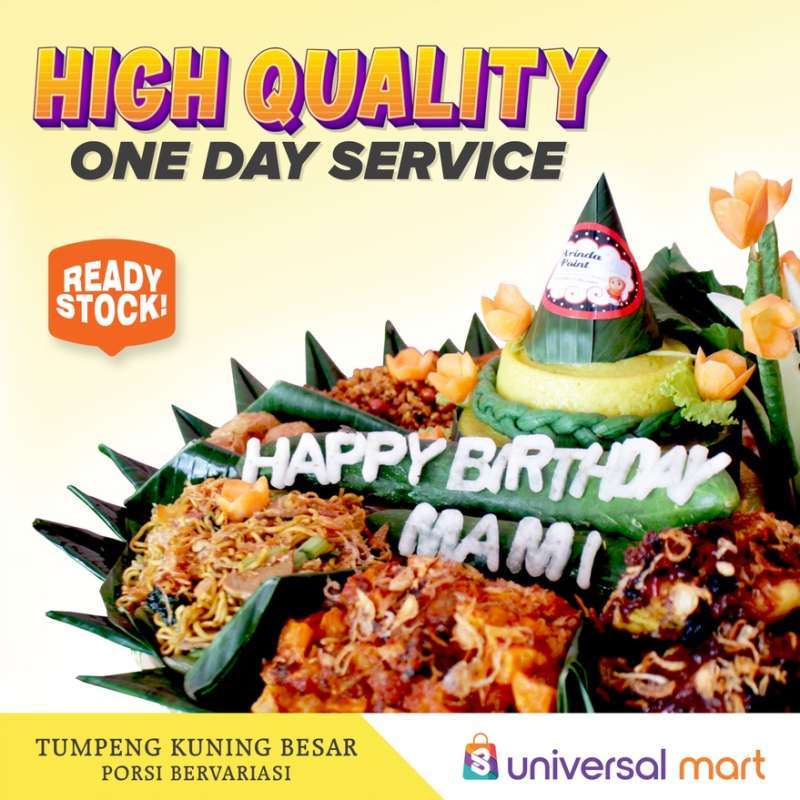 Jual Nasi Tumpeng Kuning Ukuran Besar Porsi Bervariasi - Porsi 30 Di ...