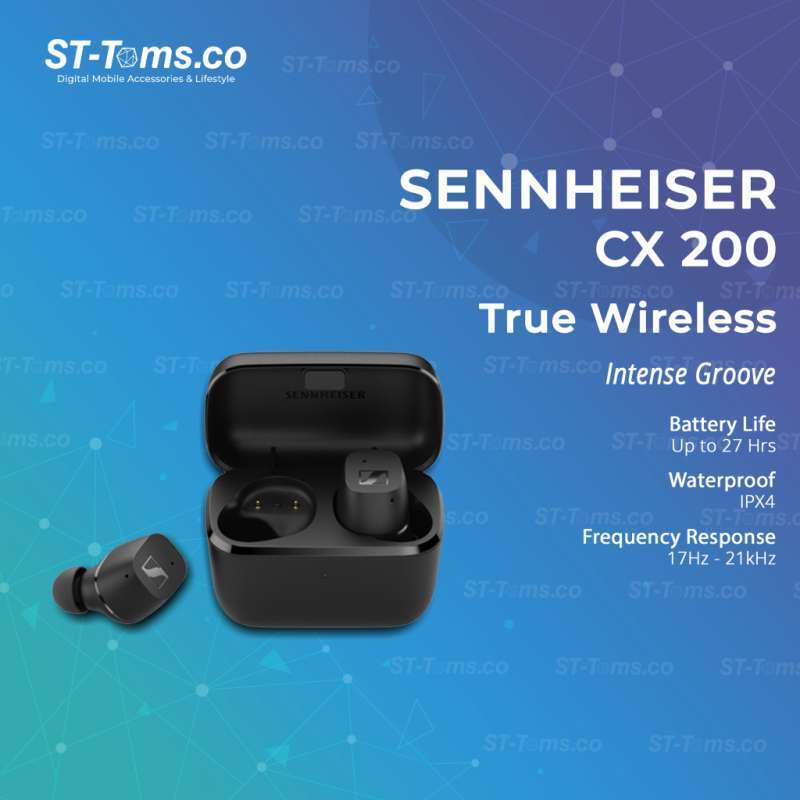 Jual Sennheiser CX 200 / CX200 True Wireless TWS - CX200TW1 - Black di Seller ST-Toms Official ...