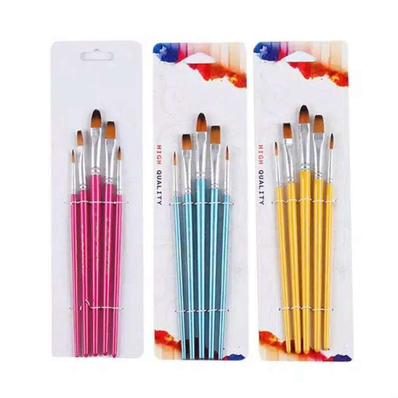 Jual Paint Brush Set Kuas Lukis Cat Air Akrilik Cat Minyak - Merah Muda ...