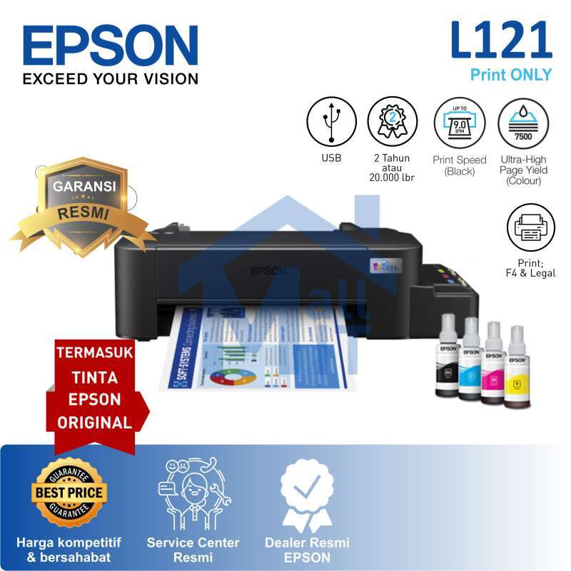 Jual Diskon-PRINTER EPSON L121 L-121 L 121 PRINTER MURAH A4 PENGANTI L120 L-120 di Seller Mall ...