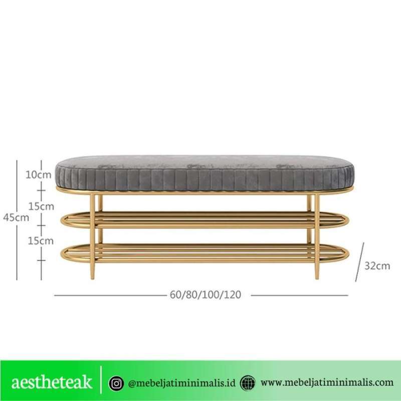 Jual BENCH OTTOMANS / RAK SEPATU RANGKA BESI DUDUKAN BUSA MODERN NORDIC ...