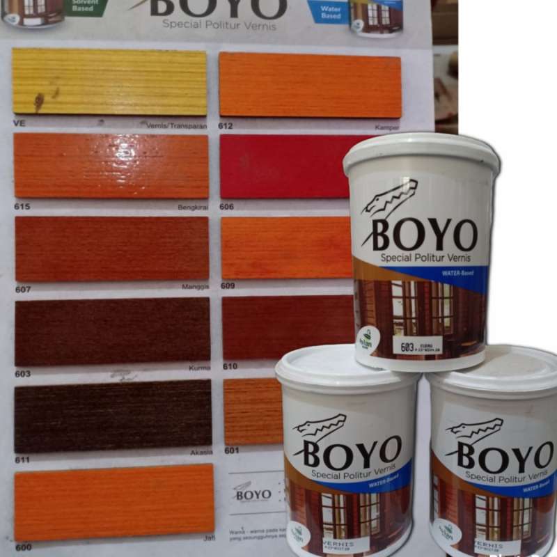 Jual Cat Kayu Politur Vernis BOYO Waterbased 1 Kg Plitur - 607 ...