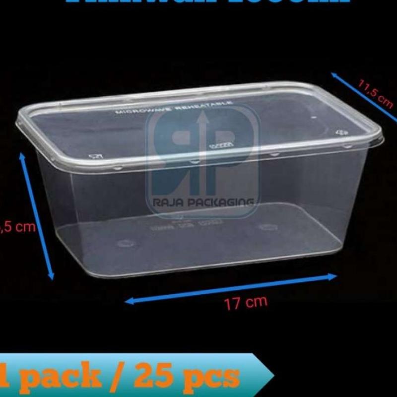 Jual Thinwall 1000 Ml [kotak] Tempat Makan Plastik 1000 Ml Di Seller