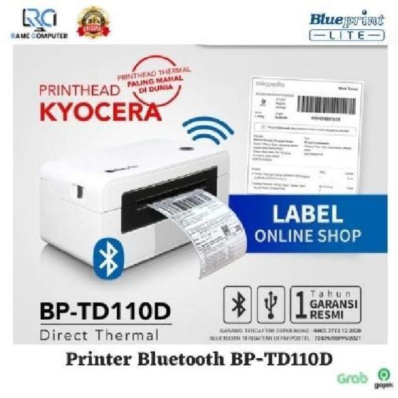 Jual Printer Thermal Printer Label Resi BLUEPRINT BP-TD110D USB ...