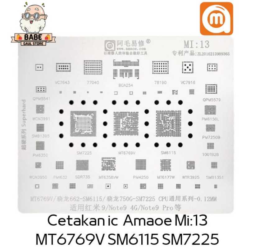 Jual Plat Cetakan Ic Bga Amaoe Mi13 Mt6769v Sm7225 Sm6115 Vc7916 Mi 13 Original Di Seller Babe ...