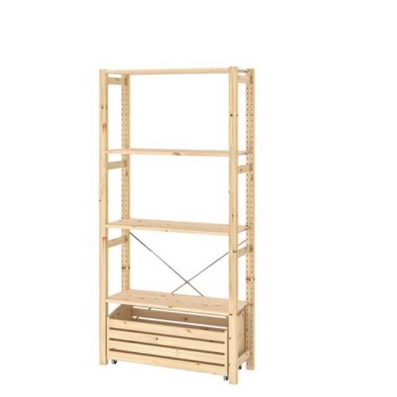 Jual Rak Kayu dg Box Kotak Penyimpanan Bagian Bawah 89x30x179cm ...