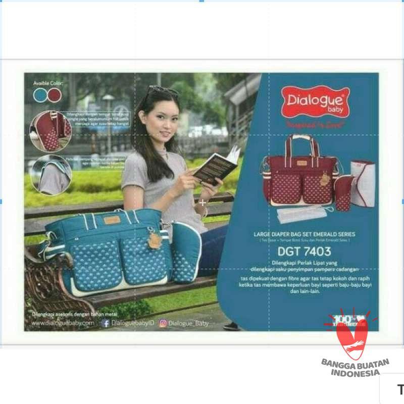 Jual TAS BAYI BESAR DIALOGUE GRATIS tempat botol susu dan PERLAK ...