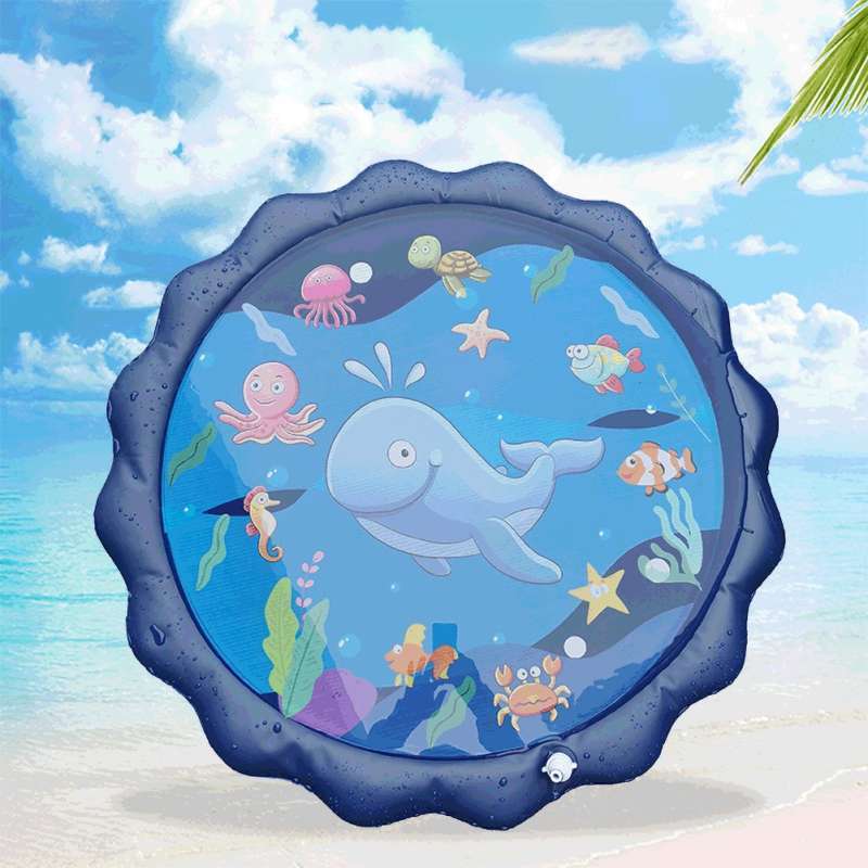 Jual Kids Sea World Wavy Round Inflatable Sprinkle Splash Mat Water ...