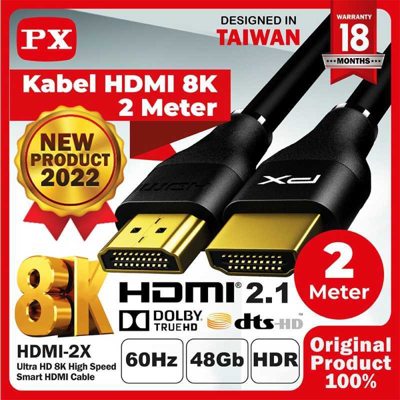 Promo HDMI Cable 2.1 8K Kabel HDMI UHD HDR eARC 2 Meter PX HDMI-2X ...