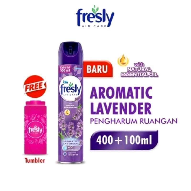 Jual FRESLY Pengharum Ruangan Aromatic Lavender [400 + 100ml] + FREE ...