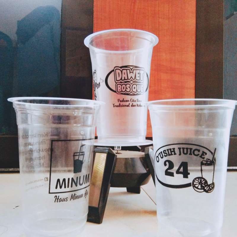 Jual Gelas Cup - Plastik, Sablon Custom - Putih Di Seller Lakurek ...