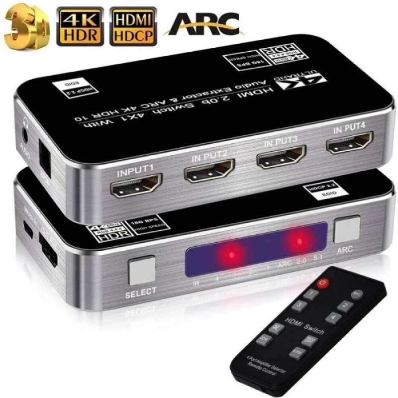 Promo Hdmi Switch 4 Port With Audio Optical Arc Ultrahd 4K/2K With Ir ...