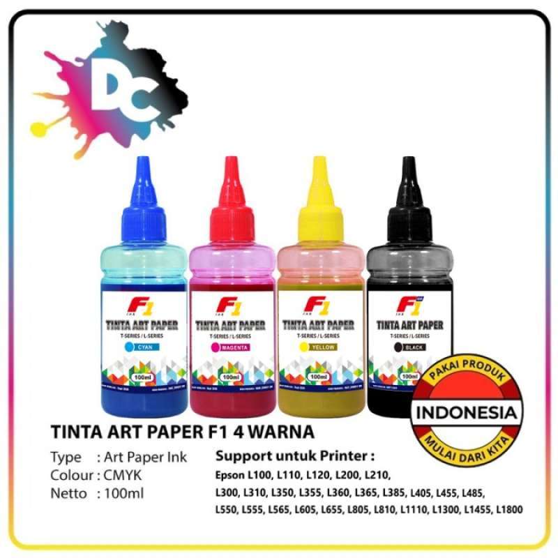 Promo Tinta F1 Art Paper Refill / Isi Ulang / Infus Epson 100Ml 1 Set ...