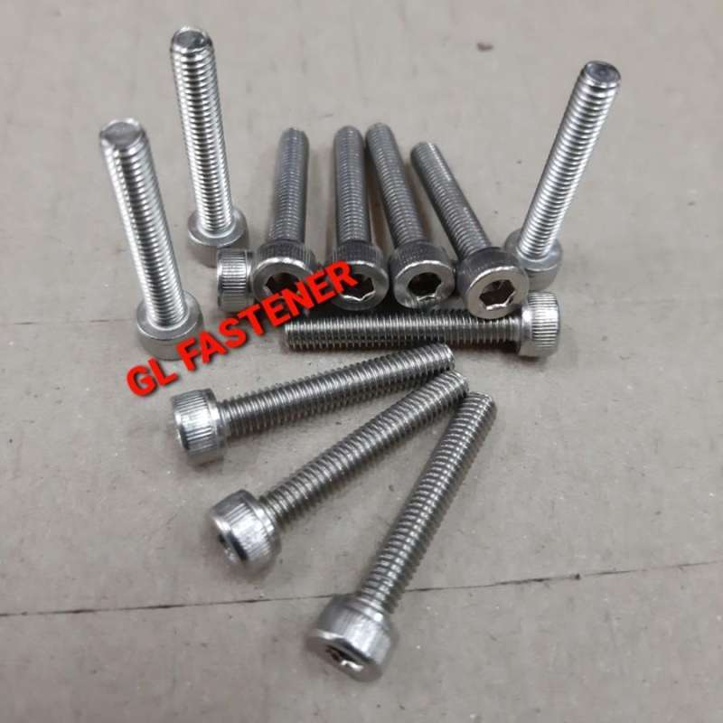 Jual Baut L M4 x 25 Stainless Steel Socket Cap Screw SUS 304 anti Karat di Seller GL FASTENER ...