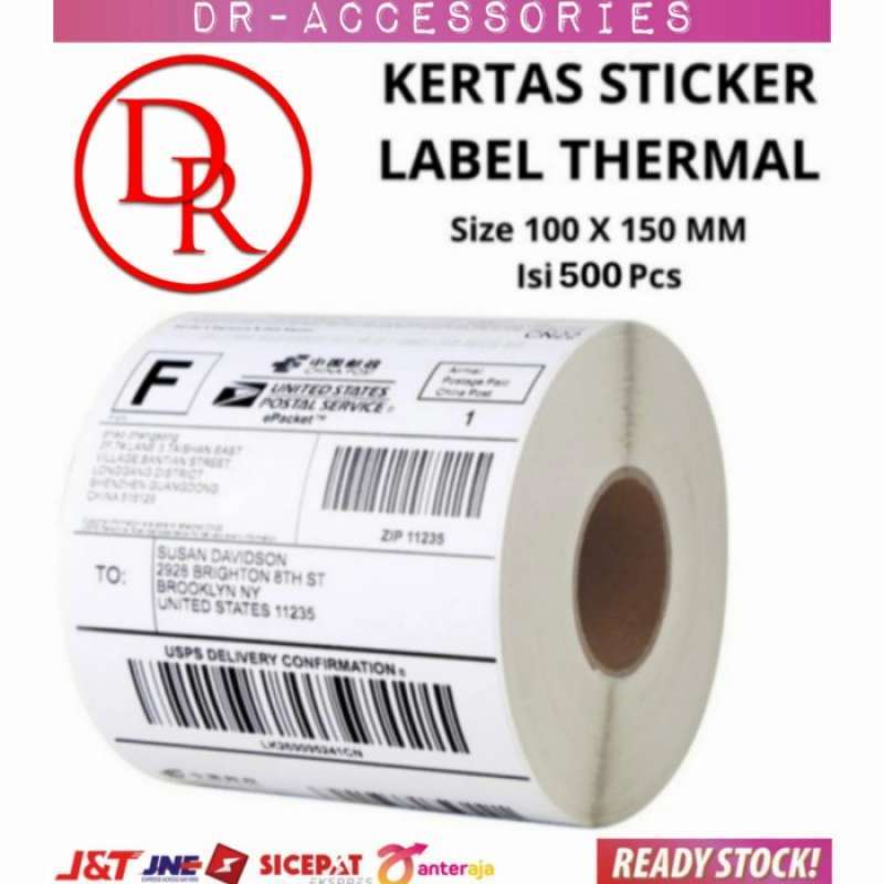 Promo Label Thermal Kertas Stiker Printer Ukuran 100x150MM Isi 500Pcs ...