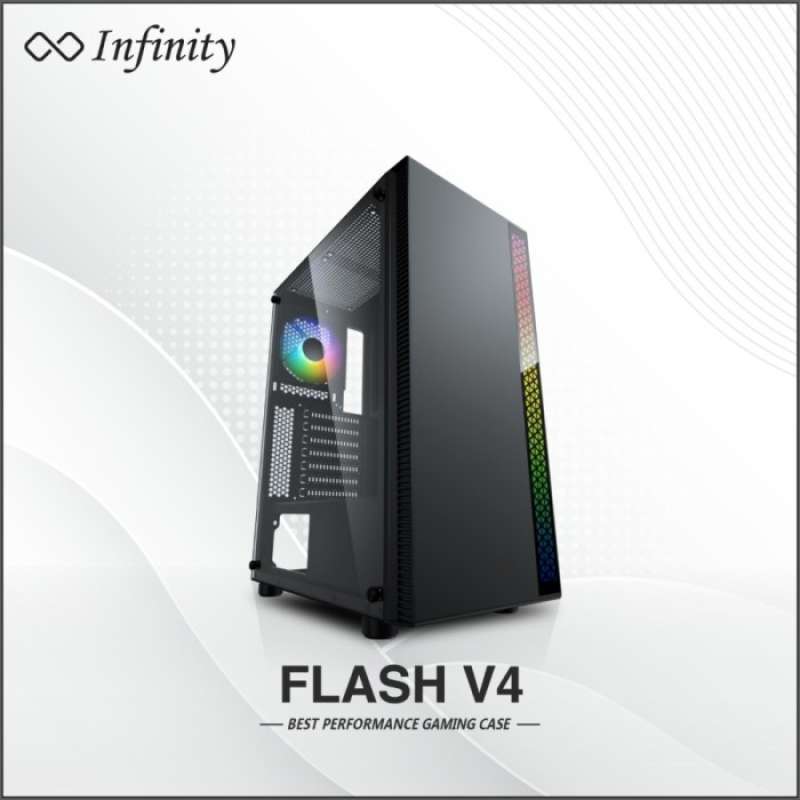 Jual Casing INFINITY FLASH V4 Tempered Glass - ATX, mATX Gaming Case di ...