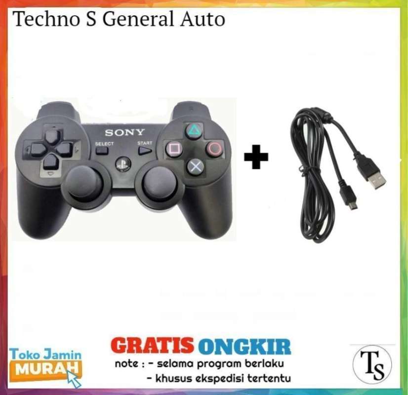 Jual Stik Stick Ps3 Wireless Original Pabrik + Kabel Charger Ps 3 Ori ...