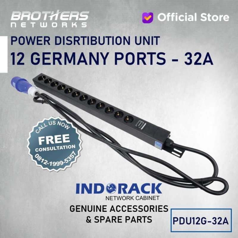 Jual PDU 12 OUTLET HEAD PLUG 3-PIN 2P+E SOCKET - INDORACK SERVER PDU12G ...