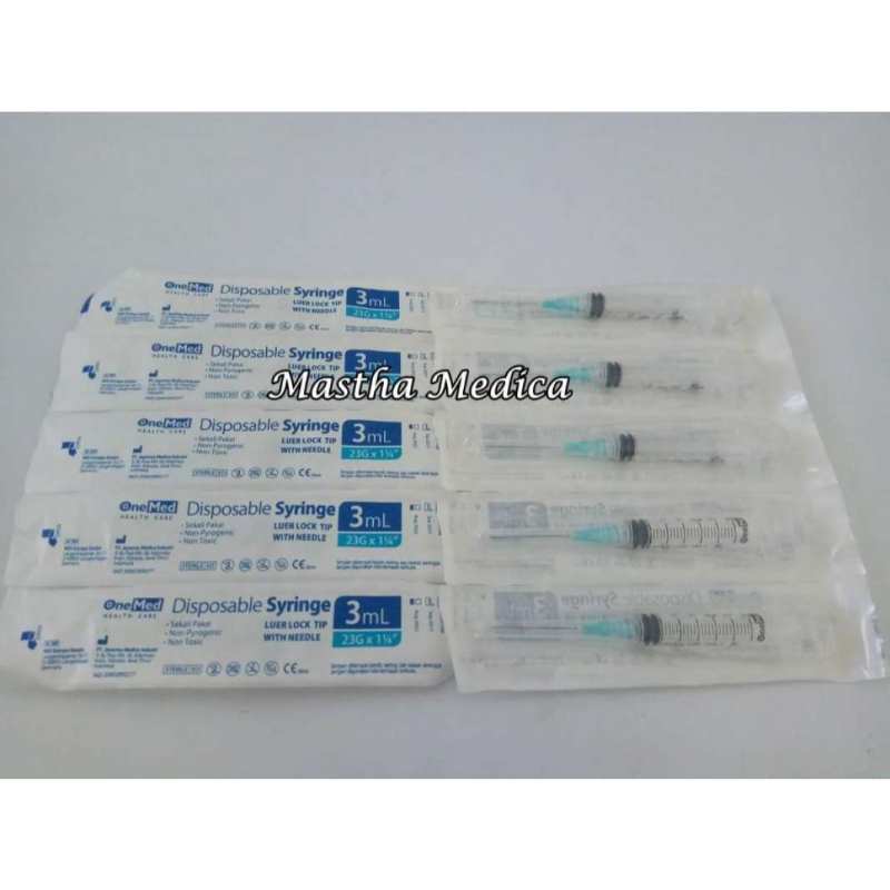 Promo Disposable Syringe Needle One Med 3cc Tuberculin Onemed 3 Ml Box ...