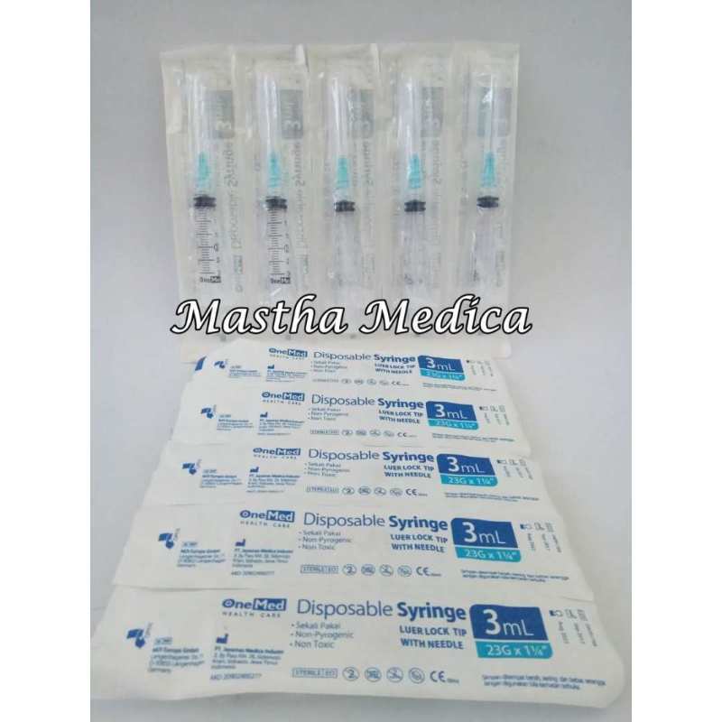 Promo Disposable Syringe Needle One Med 3cc Tuberculin Onemed 3 Ml Box ...