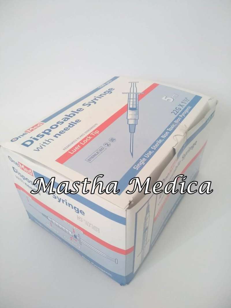 Promo Disposable Syringe With Needle One Med 5cc Onemed 5 Ml Box Diskon ...