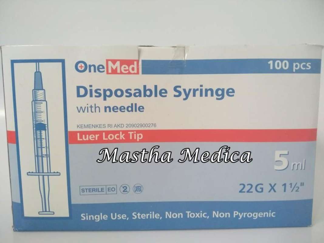 Promo Disposable Syringe With Needle One Med 5cc Onemed 5 Ml Box Diskon ...