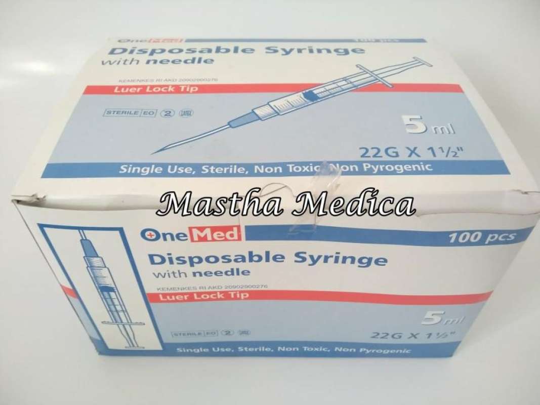 Promo Disposable Syringe With Needle One Med 5cc Onemed 5 Ml Box Diskon ...