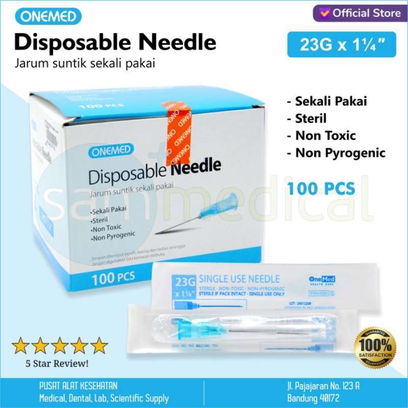 Jual Onemed Needle Atau Jarum Suntik 23g X 1 1per 4 Inch Isi 100pcs Di Seller Sam Medical ...