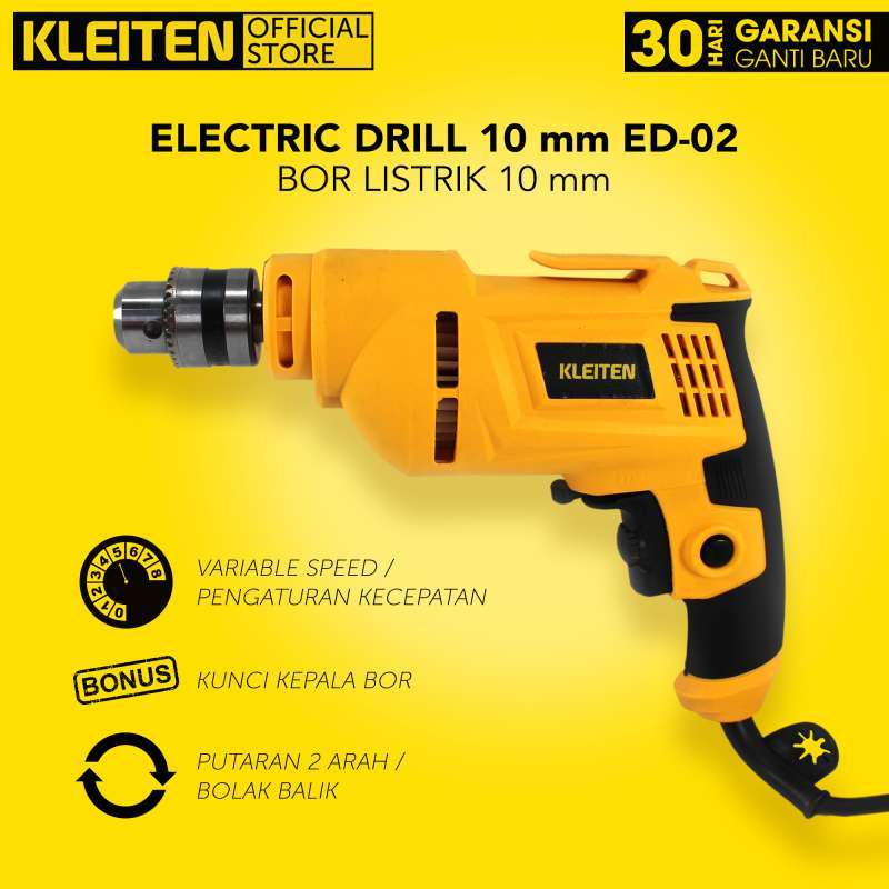 Jual KLEITEN Mesin Bor Listrik 10 Mm ED02 - Hand Electric Drill 10mm ...