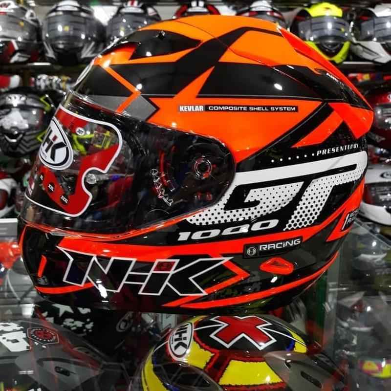 Jual Helm NHK Gp1000 star black orange fullface nhk gp 1000 motif di ...