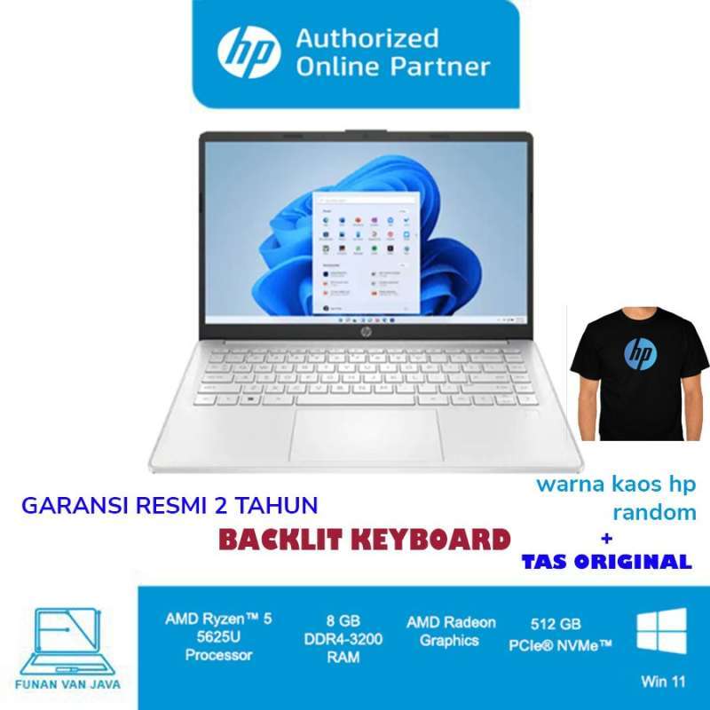Jual LAPTOP HP 14s-FQ2002AU Ryzen 5 5625U 512GB SSD 8GB Win11+OHS di ...