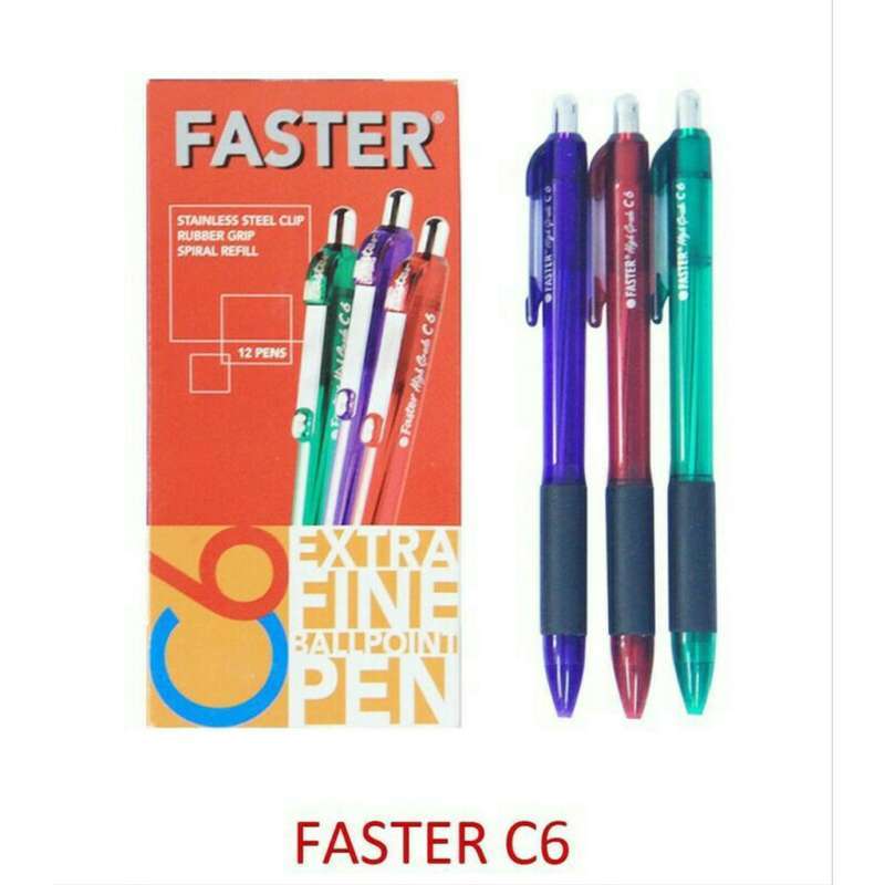 Jual [ PACK ] Pulpen Ballpoint Pen - Faster C6 MURAH di Seller BELI ATK ...