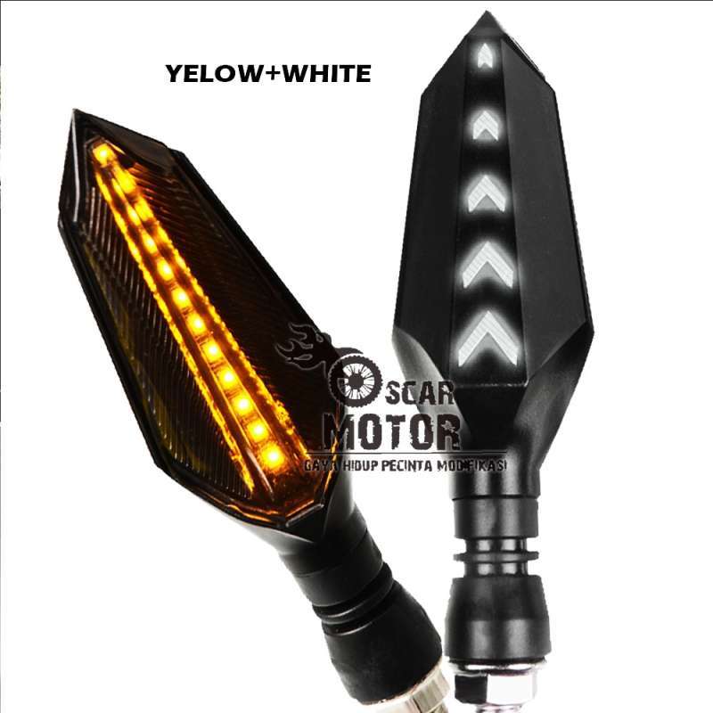 Jual SEN MOTOR LED RUNNING PANAH 2 SISI UNIVERSAL VIXION CB150 MEGAPRO MX KING R15 R25 NINJA di ...