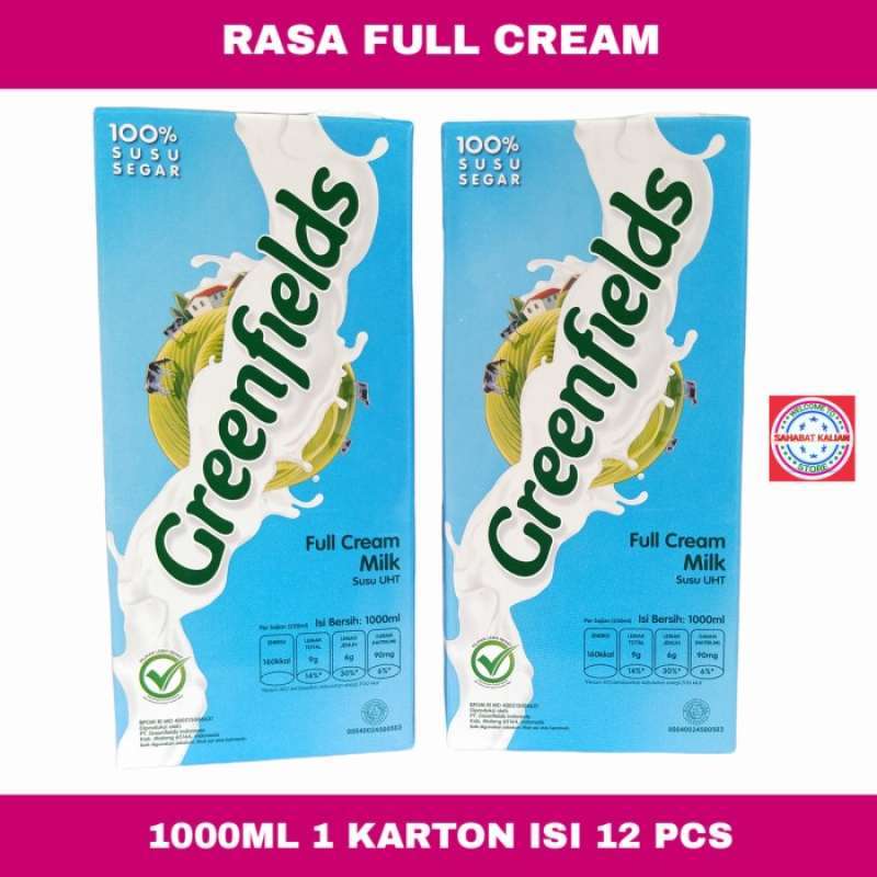 Promo Susu Uht Greenfields Full Cream 1 Liter 1 Karton 12Pcs Diskon 12% di Seller Dhiya.id Shop ...