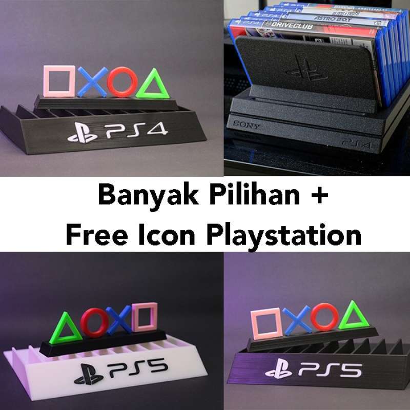 Jual Storage Rak Stand Tempat Kaset Game PS5 GRATIS ICON PLAYSTATION di ...