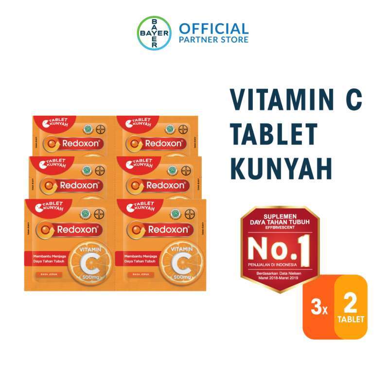 Jual Redoxon Vitamin C 500mg Tablet Kunyah 2 Sachet X 3 Tablet (special ...