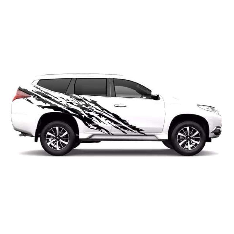 Jual Sticker Mobil Pajero Sport Untuk Body Kiri Kanan Black Matt Set Di ...