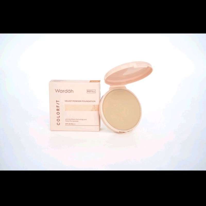 Jual Wardah Colorfit Velvet Powder Foundation Refill Warna 33W Olive ...