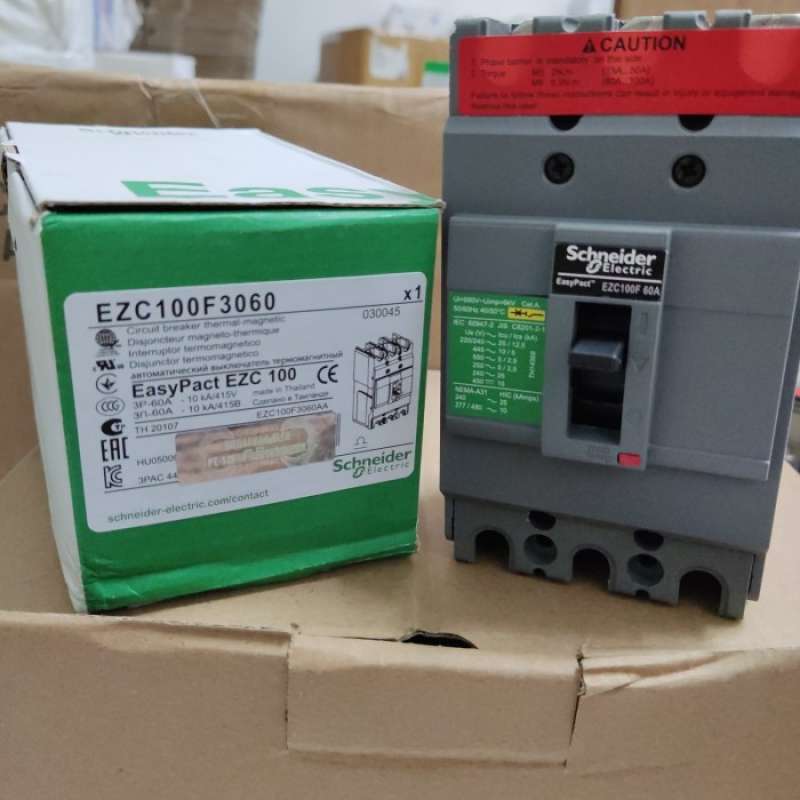 Promo MCCB Schneider EZC100F 3x60A EZC100F3060 EZC 100 F 3P 60A EasyPact Diskon 29% di Seller ...