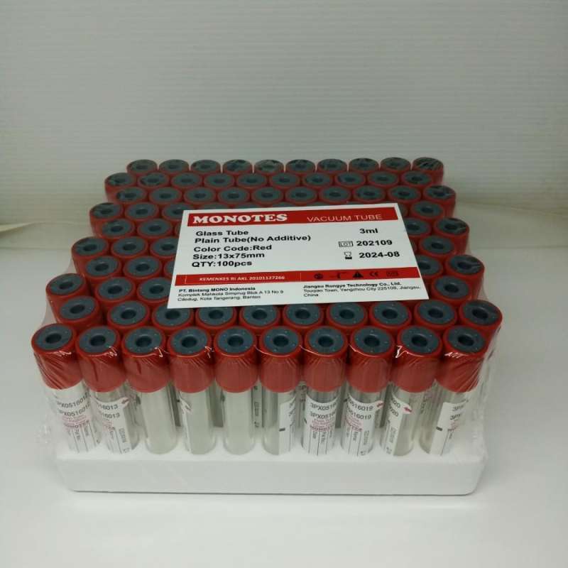 Jual Tabung glass tube 3ml | plan tube (no additive) di Seller PesenAja ...