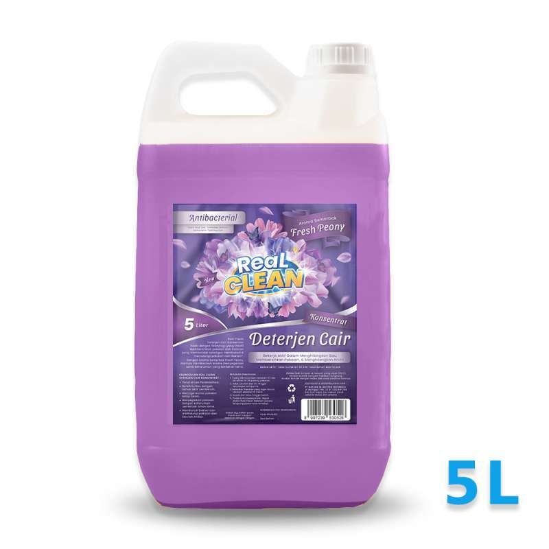 Promo Real Clean Deterjen Cair Fresh Peony Antibacterial 5 Liter ...